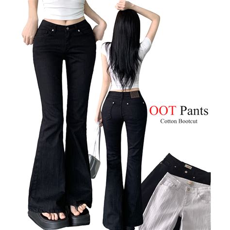 자스민벨 Oot🖤허리잘록핏 페이즐 Oot 로우라이즈 코튼 롱 부츠컷 스판 팬츠 바지 면바지여자바지부츠컷팬츠롱팬츠우트팬츠오오티스판바지로우라이즈팬츠