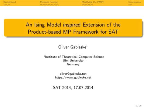 Ppt An Ising Model Inspired Extension Of The Product Based Mp Framework Powerpoint