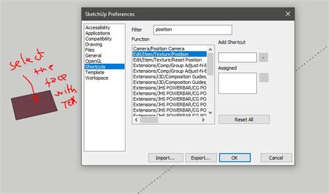 Texture Position Shortcut Windows Pro Sketchup Community