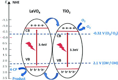 Band Alignment Diagram Showing Electron Transfer Between The Two