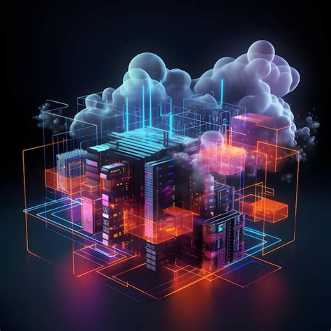 Premium Ai Image Cloud Data Storage Database Cloud Computing Concept