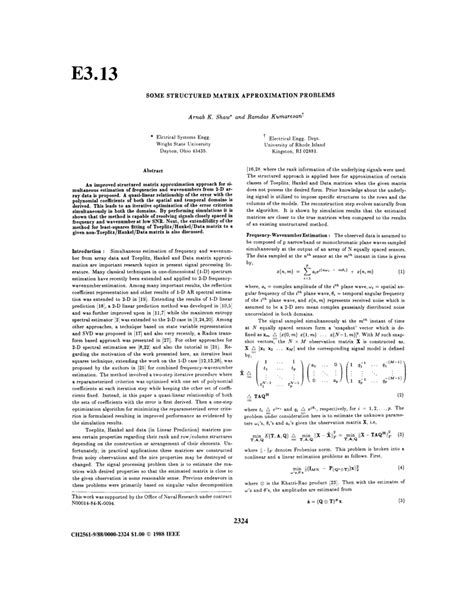 pdf some structured matrix approximation problems