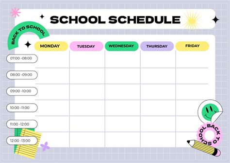Handy Class Schedule Template With Vibrant Colors — Kapwing
