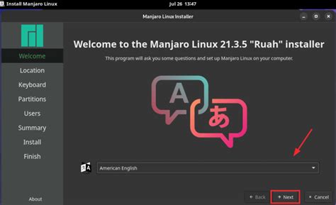 Installation of Manjaro 21 (GNOME Edition) Desktop