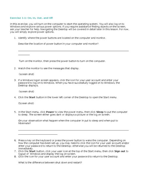 Lab Exercise Lesson 1 Assignment Exercise 1 1 On In Out And