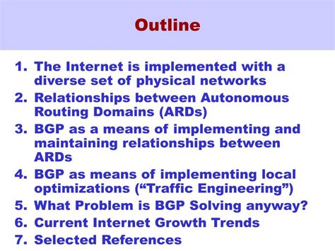 Ppt An Introduction To Interdomain Routing And The Border Gateway Protocol Bgp Powerpoint