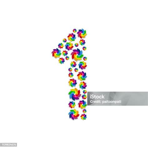 알파벳 세트 문자 번호 1 또는 1 터빈 종이 패턴 재생 가능한 바람 전력 개념 디자인 그림 흰색 배경에 고립 벡터 Eps 10 0명에 대한 스톡 벡터 아트 및 기타 이미지