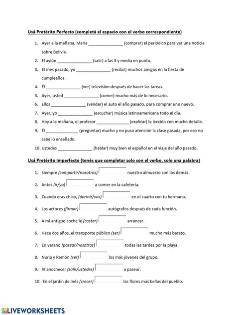Pretérito Perfecto Vs Pretérito Imperfecto Pdf