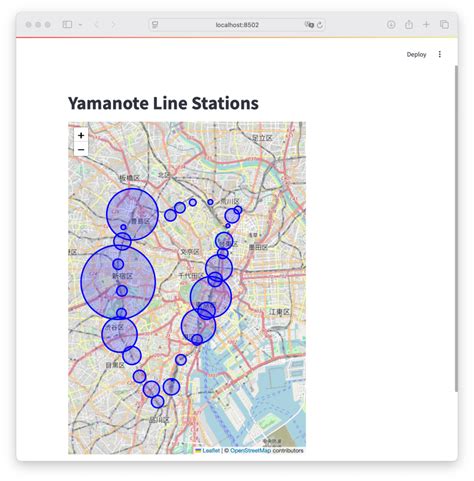 【streamlit】foliumの地図をインタラクティブに表示する アマチュア無線局js2iiu