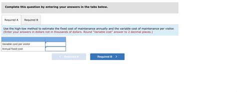 Solved Required A Use The High Low Method To Estimate The Chegg