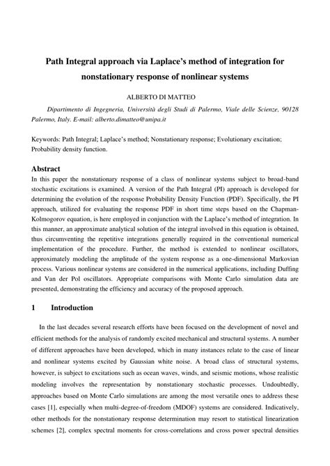 Pdf Path Integral Approach Via Laplaces Method Of Integration For