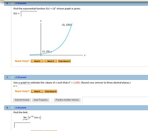 Solved Find The Exponential Function Fx Cax Whose Graph