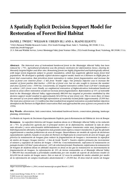 A Spatially Explicit Decision Support Model For Pdf Floodplain Forests