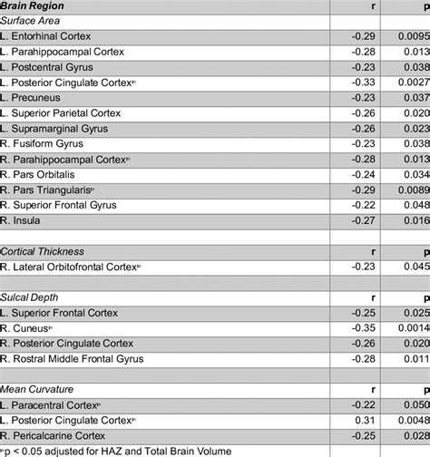 Associations Between Brain Surface Based Measures And Chronic