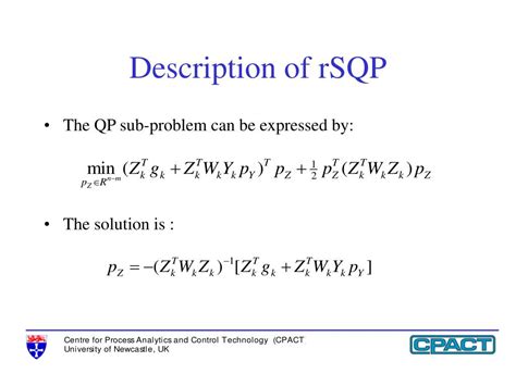 Ppt Reduced Hessian Sequential Quadratic Programmingsqp Powerpoint