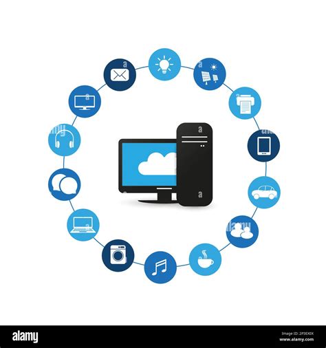 Cloud Computing Design Concept Digital Network Communication Technology Background Stock