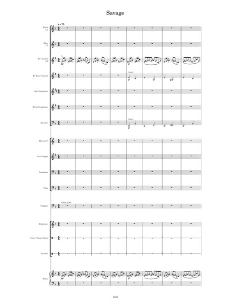 Savage Sheet Music For Piano Trombone Tuba Flute And More Instruments