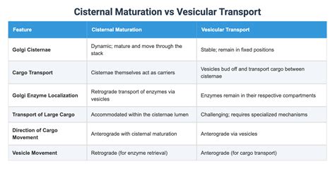 Cisternal Maturation Vs Vesicular Transport