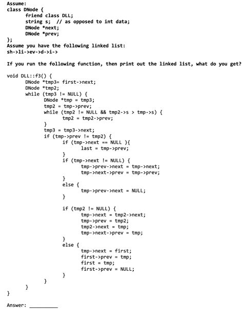 Solved Assume Class Dnode Friend Class Dll String S