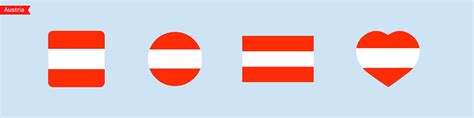 오스트리아 아이콘의 국기입니다 사각형 원 하트 모양의 오스트리아 국기 웹 사이트 언어 선택 기호 벡터 Ui 플래그 디자인 0명에 대한 스톡 벡터 아트 및 기타 이미지