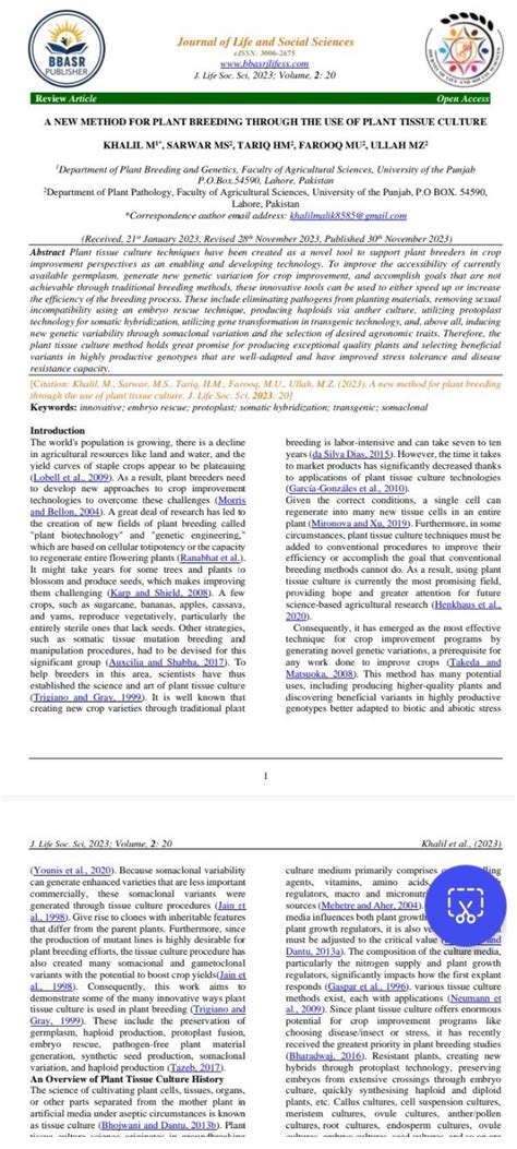 Muhammad Zia Ullah On Linkedin Alhmdolillah 2nd Publication Abstract Plant Tissue Culture