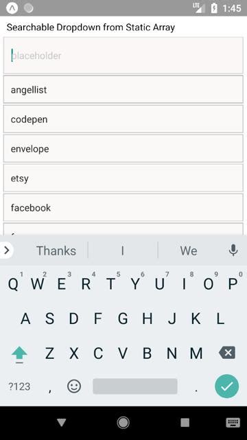 Example Of Searchable Dropdown Picker In React Native