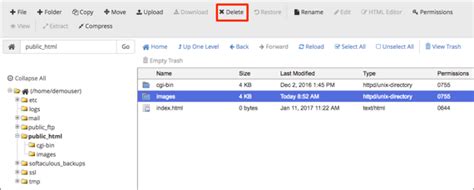 Deleting Files And Folders In CPanel Liquid Web