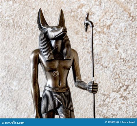 Anubis Statue In A Replica Of A Tutankhamun Burial Chamber Editorial