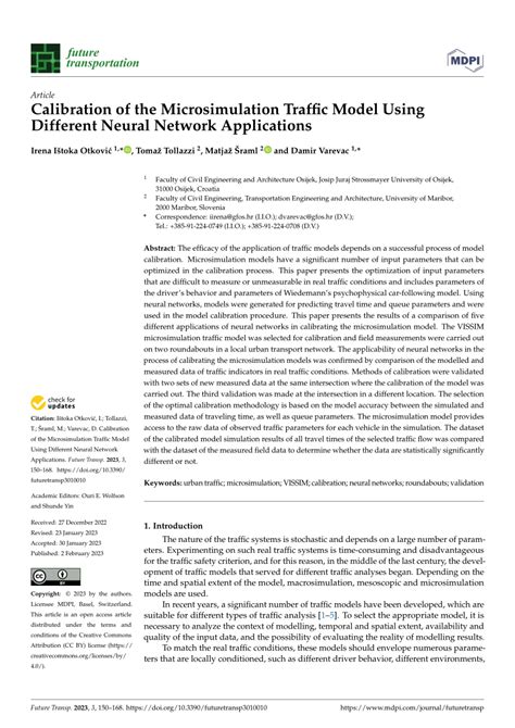 Pdf Calibration Of The Microsimulation Traffic Model Using Different