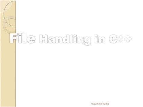 Cpp File Handling Ppt