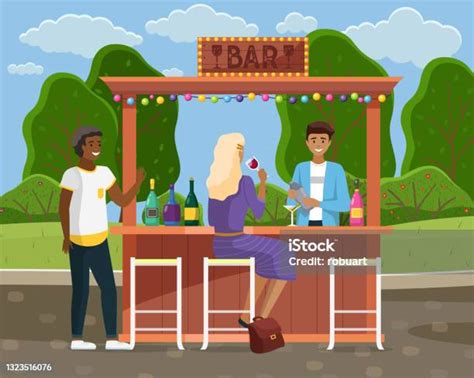 길거리 카페에서 커피를 마시고 식사를 합니다 친구 모임 도시의 붐비는 야외 레스토랑 이나 바 거리에 대한 스톡 벡터 아트 및 기타 이미지 Istock