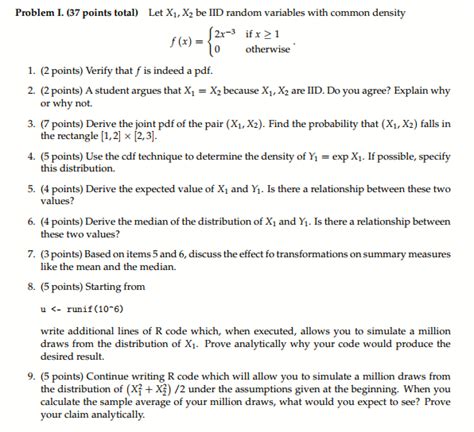 Solved Problem I 37 Points Total Let X1 X2 Be Iid Random