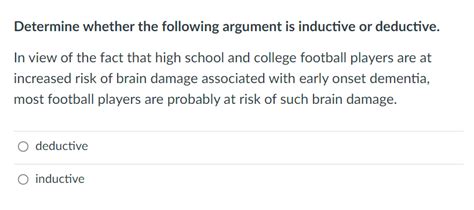 Solved Determine Whether The Following Argument Is Inductive