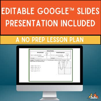 Transformations Of Quadratic Functions Guided Notes Practice Worksheet Algebra I