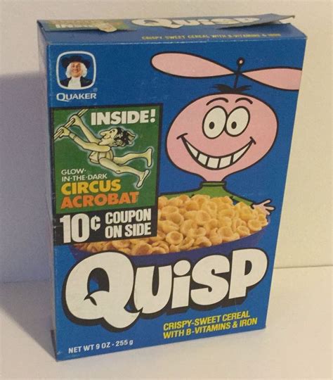 Cereal Box Quisp Vintage 1984 80s Old Original Quaker Acrobat Offer