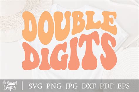 double digits svg wavy design graphic by smart crafter · creative fabrica