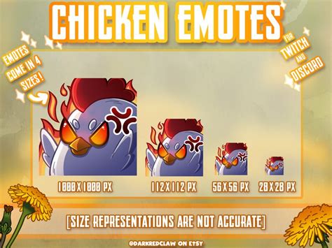 Chicken Emote Angry Static Chicken Emote For Streamers Twitch And