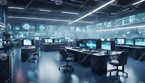 Modern Security Control Center Stock Illustration Illustration Of