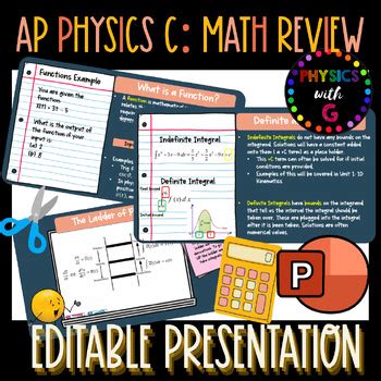 AP Physics C Algebra Calculus Review Editable Powerpoint Presentation