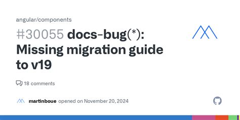 Docs Bug Missing Migration Guide To V Issue Angular Components GitHub