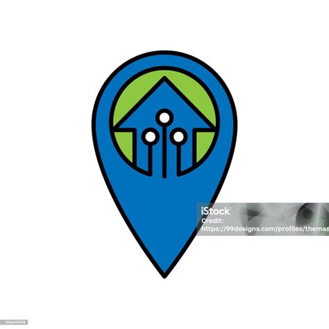 스마트 홈 아이콘 로고 벡터 디자인 일러스트레이션 위치 디자인 컨셉이 있는 스마트 홈 로고 아이콘 웹 사이트 기호 로고 기호 앱