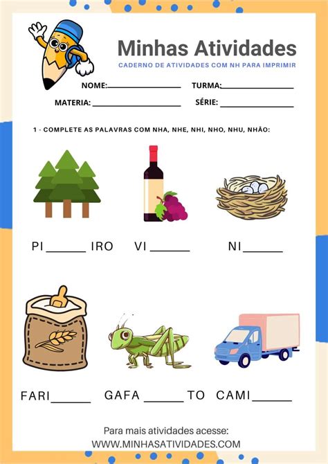Atividades De Ortografia Com Nh Para Imprimir