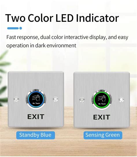 Contactless Infrared No Touch Exit Button IR Door Lock Release Switch Metal Button For Access