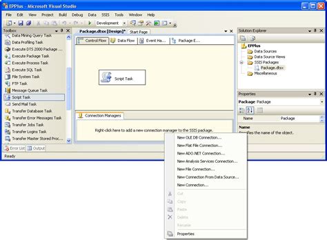 create write to an excel 2007 2010 spreadsheet from an ssis package