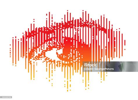 Facial Recognition Scan With Glitch Technique Stock Illustration Download Image Now