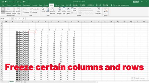 How to freeze certain columns and rows in Excel - YouTube