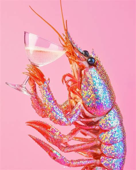 Glitter Shrimp Print Funky Art Wall Art Art Inspiration
