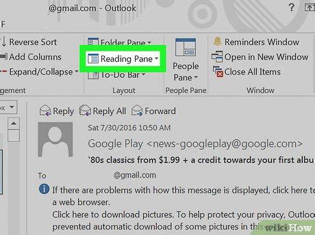 How To Turn Off The Reading Pane In Outlook Steps