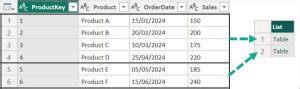 Table Split Table Function Power Query M