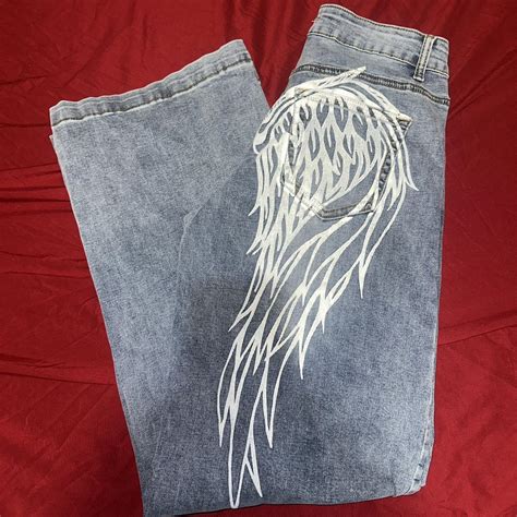 New Baggy Angel Wing Light Blue Jeans 𖦹 Tag Is Depop
